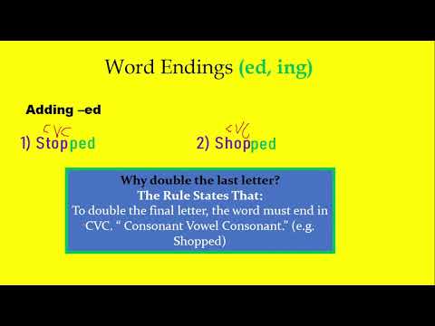 spelling gr3 - Base Words Ending ( ed, ing) {Next Video will be (er, est)}