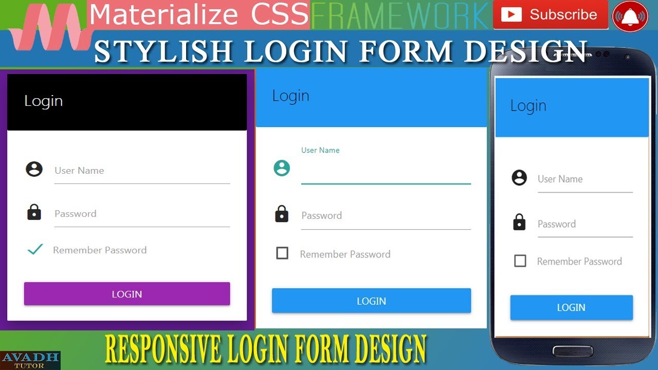 materialize css form || login form materialize css responsive