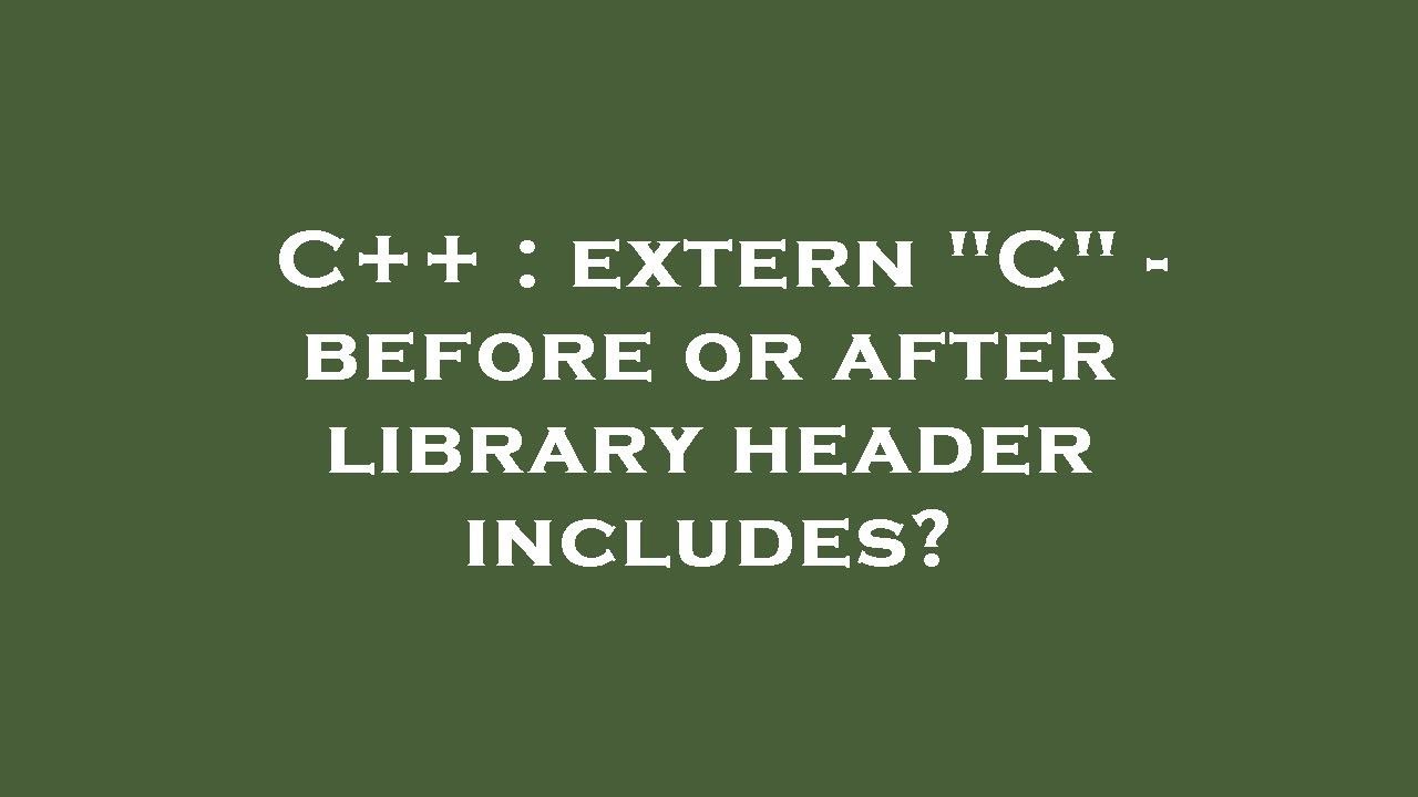 C++ : extern 