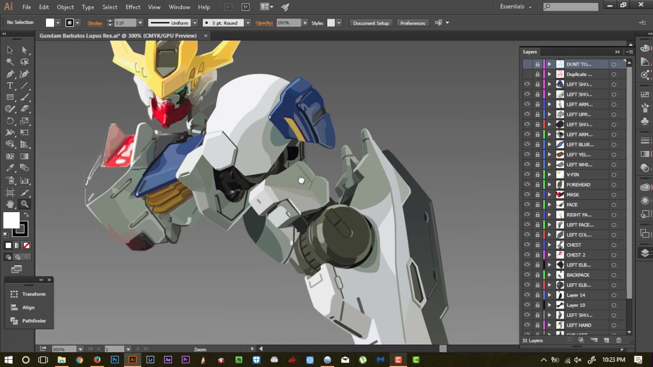 Vector Illustration of Gundam Barbatos Rex
