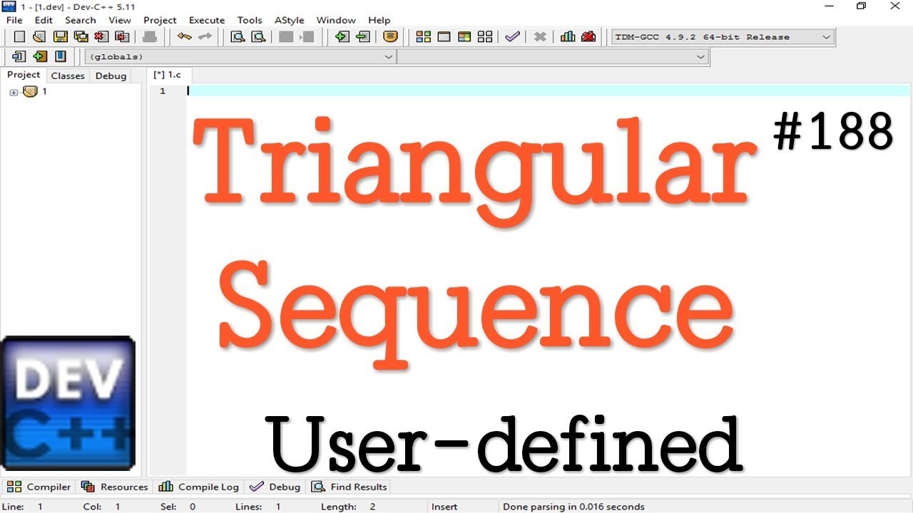 Write a user-defined program for print triangular number sequence in C
