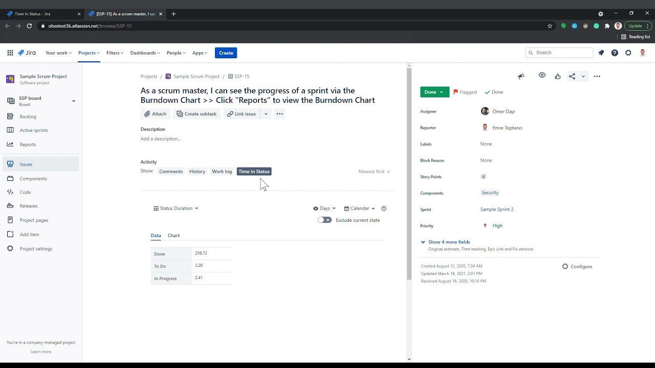 Time in Status Training 25 - Issue View Screen Tab