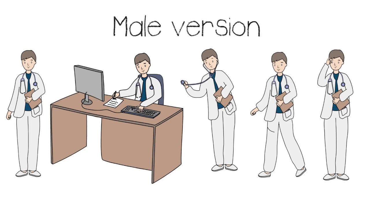 Videoscribe SVG pack - Doctor characters