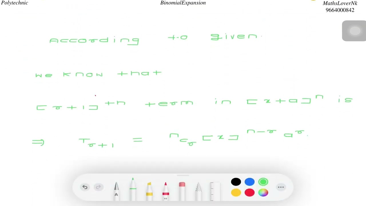 Solutions of binomial expansion