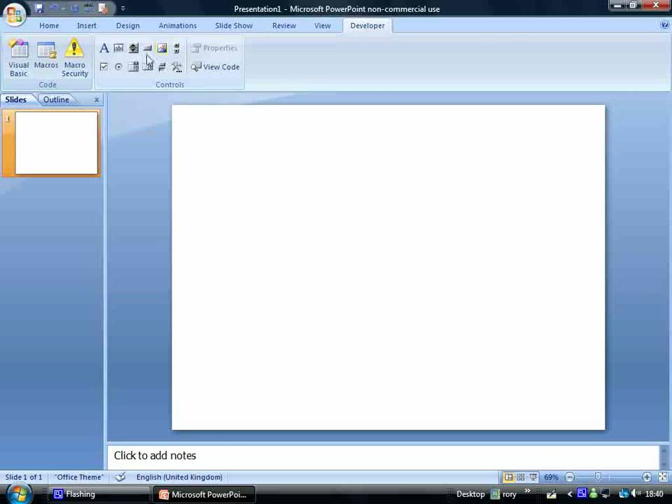 How to: Get activeX controls on Microsoft PowerPoint 2007