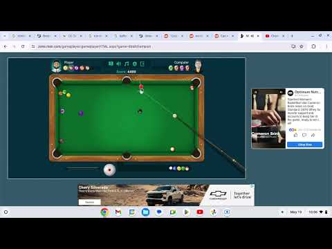 Playing MSN Games: 8 Ball Champion (HARD DIFFICULTY)