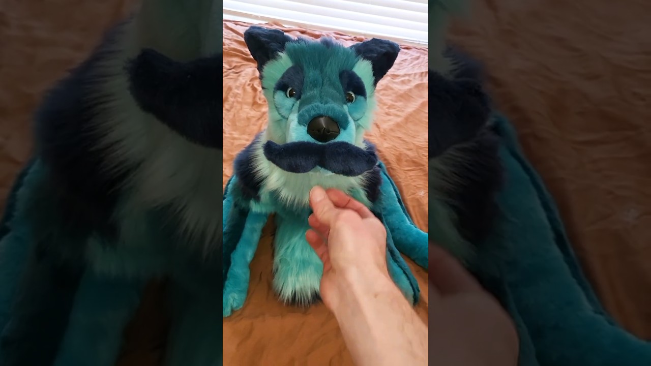 I made a wolf with a mustache #customplush #furry