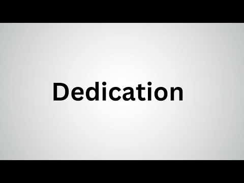 How to pronounce Dedication