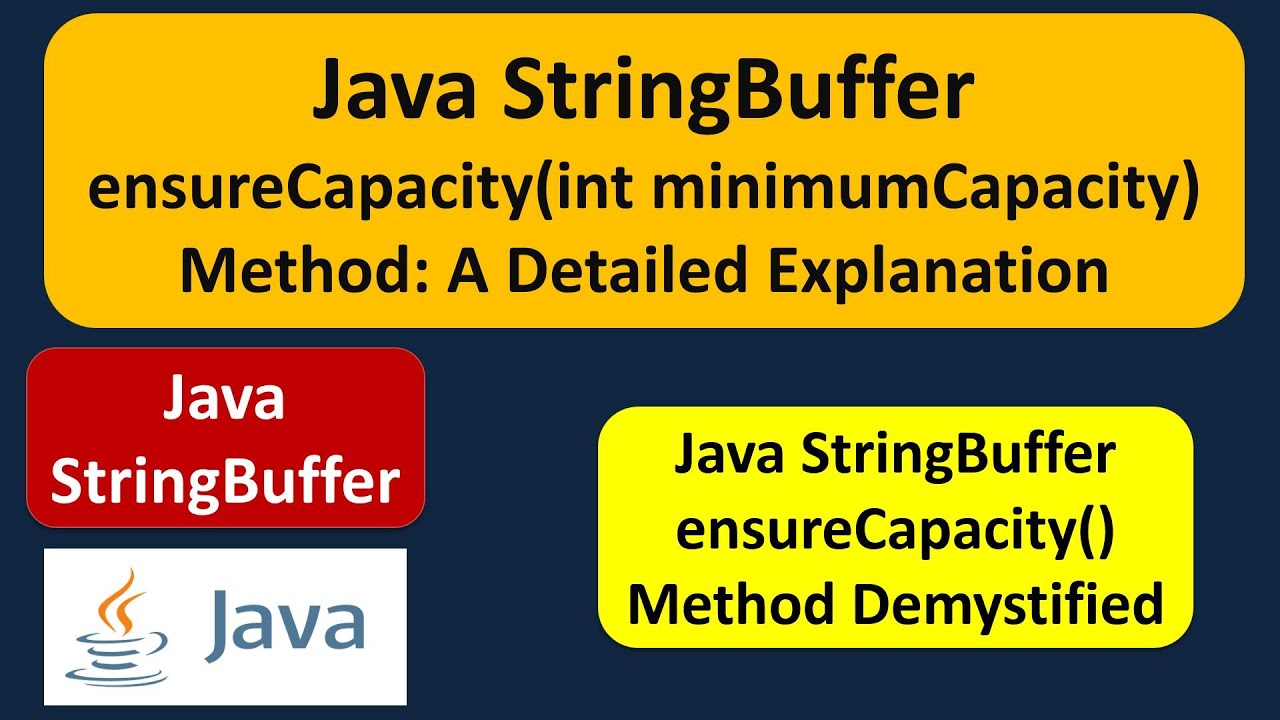 Java StringBuffer ensureCapacity(int minimumCapacity) Method: A Detailed Explanation | Java Tutorial