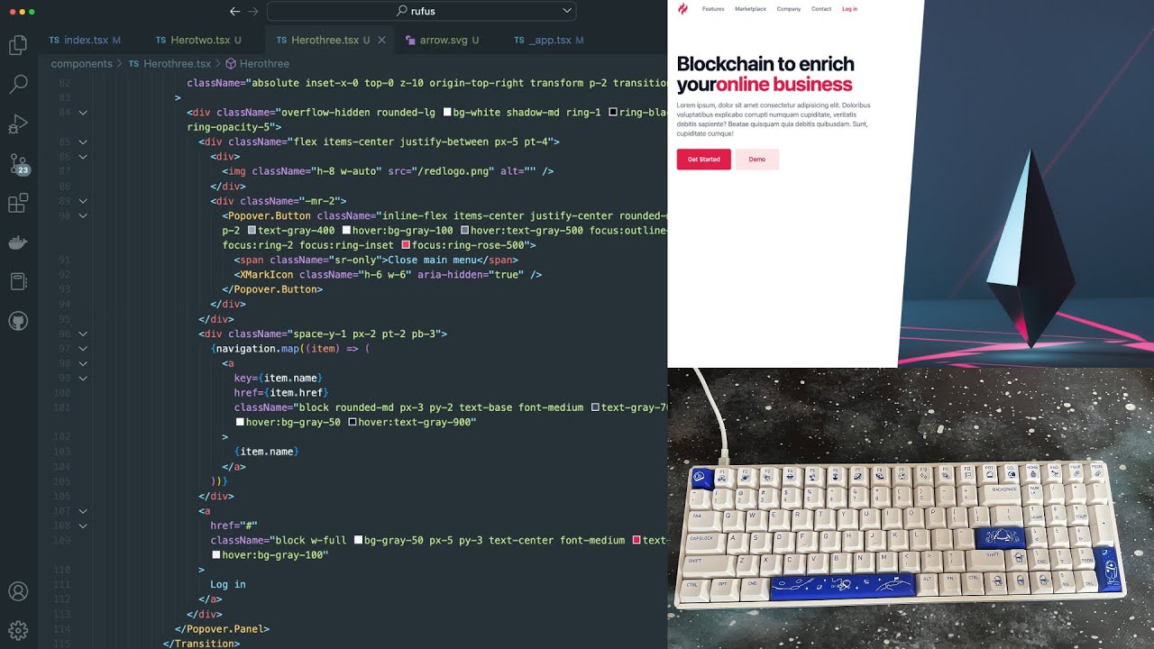 ASMR Programming - Hero Section Tailwindcss - No Talking