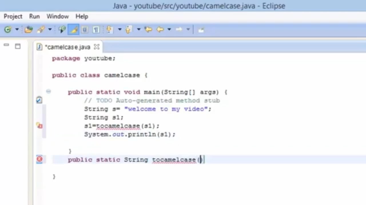 Java program to convert string in to camelcase ! Camelcase conversion java program