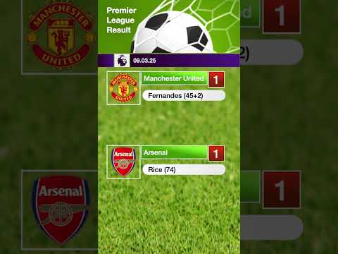 Manchester United vs Arsenal - Premier League Result and Table - 9th March 2025
