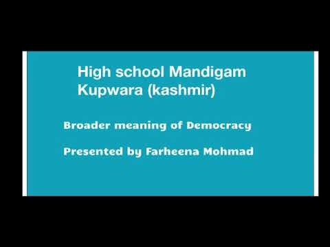 "BROADER MEANiNG OF DEMOCRACY".9th class