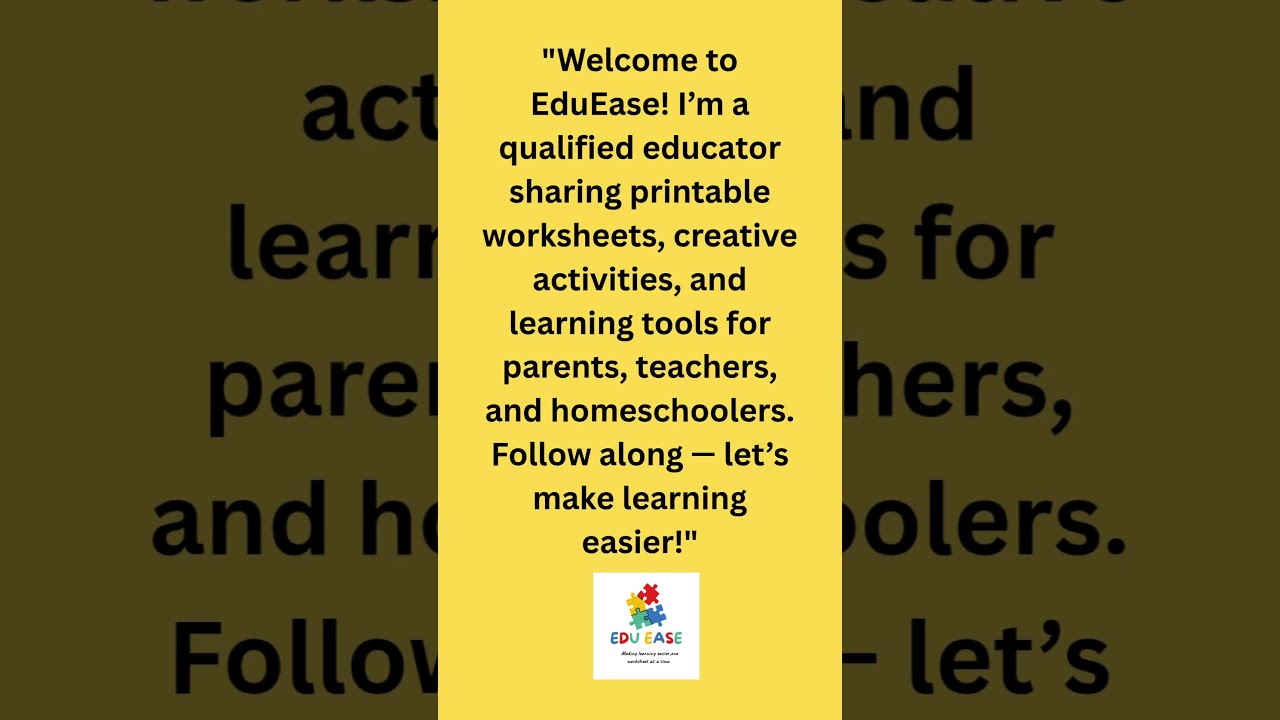 Welcome to EduEase – Printable Worksheets & Learning Tools