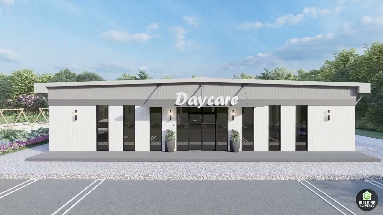 Modular Daycare Building 60x60 - 3D Rendering