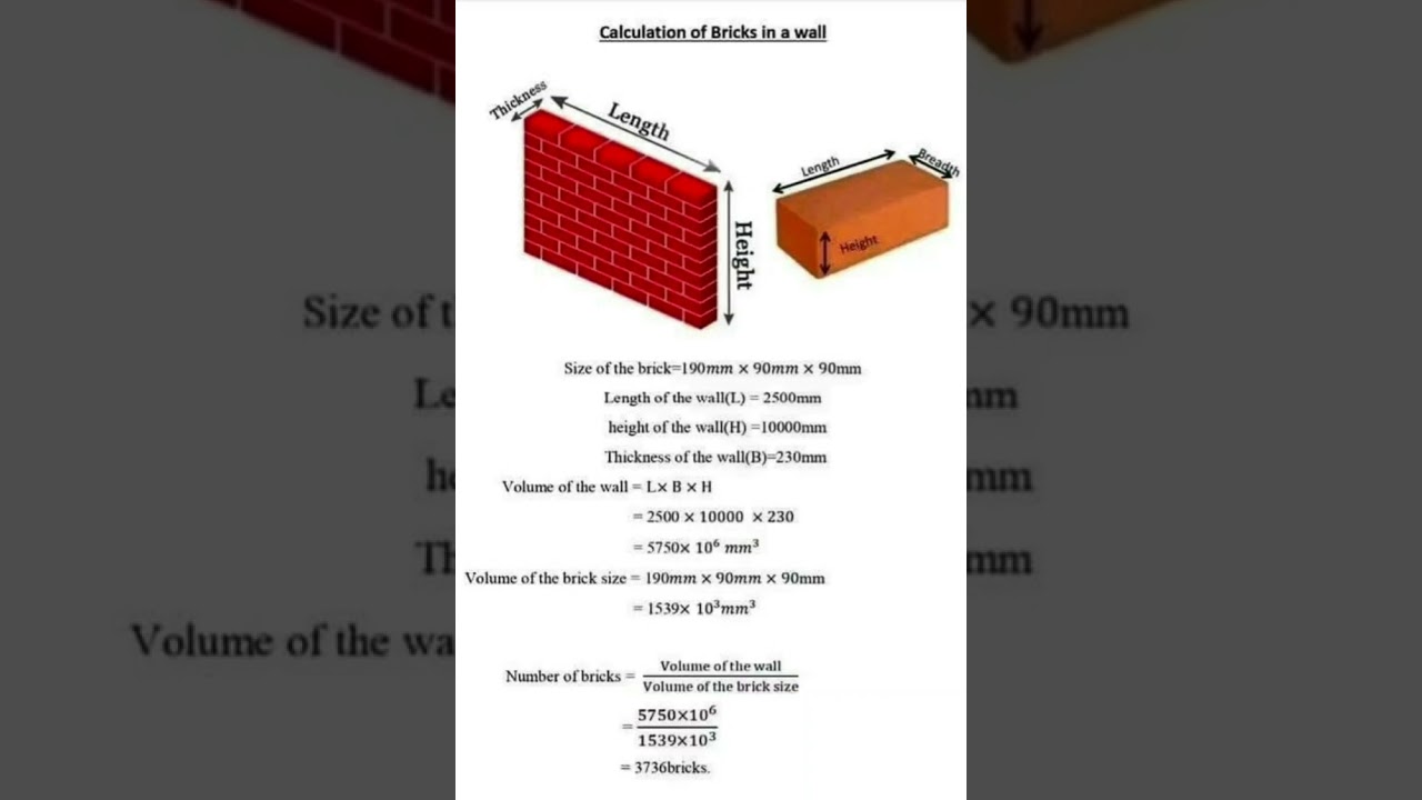 #Calculation of #Bricks on #Wall | #Shorts #Construction #CivilEngineering