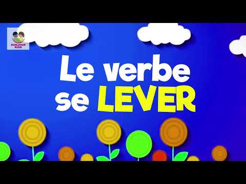 Le Verbe Se Lever au Présent - To Get Up Present Tense - French Conjugation- Cartoon
