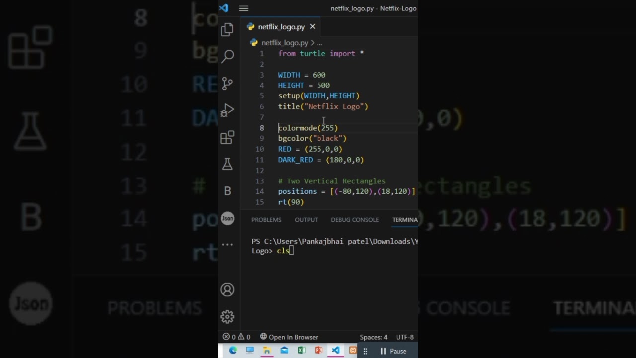 Create Netflix logo using Python #python #programming #netflix #tkinter