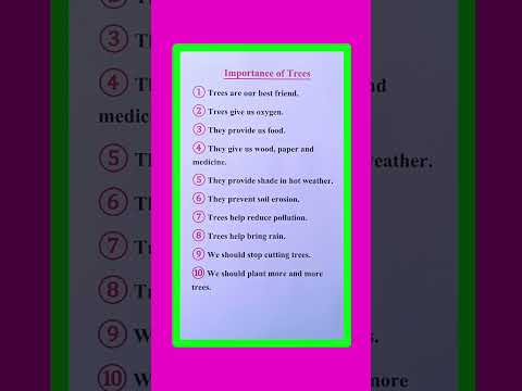 10 lines on importance of trees in english | essay on importance of trees in english