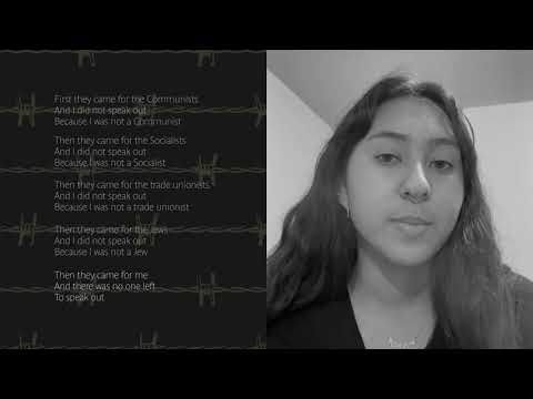 Holocaust Memorial Poem - a reading from our students