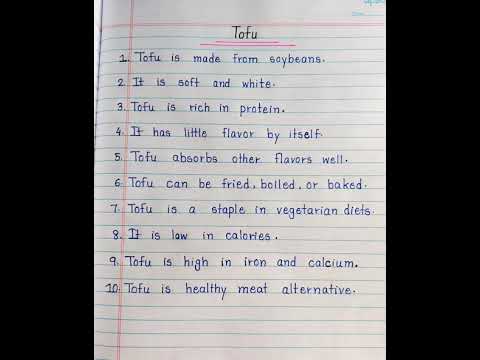 10 Lines On Tofu | 10 Easy Sentences About Tofu | Handwriting ✍️ | 10 Lines Essay On Tofu