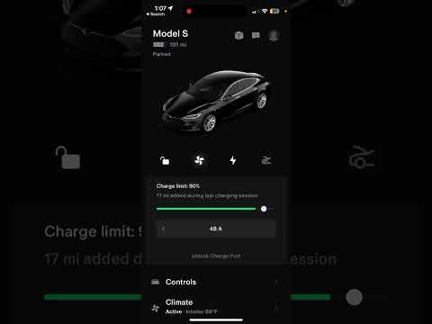 QUICK FUNCTIONS OF THE TESLA APP