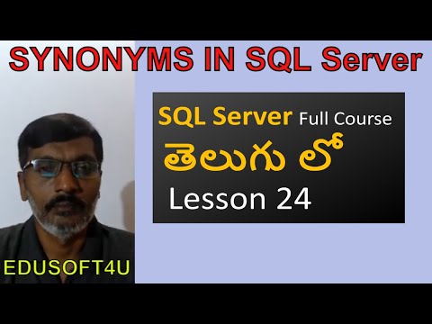 Synonyms in SQL Server-MS SQL Server complete course in Telugu-Lesson-24