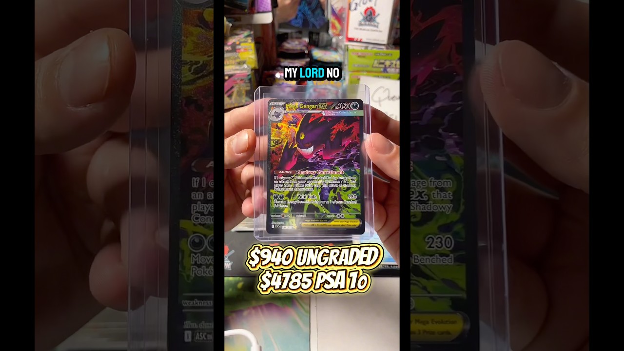 Pulling mega gengar special illustration rare from Pokemon ascended heroes tech sticker pack
