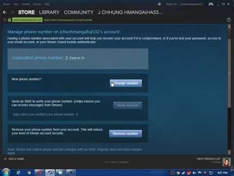 how to change steam phone number