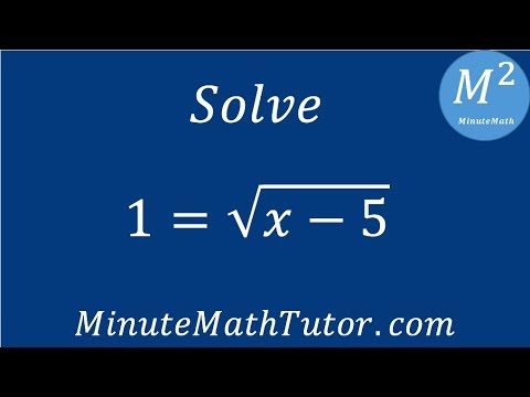 Solve 1=sqrt(x-5)