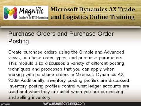 Microsoft Dynamics AX 2012 Trade and Logistics Online Training