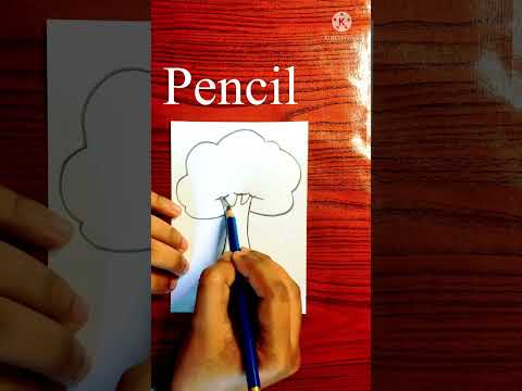 Super easy tree π³ drawing with shadow for kids | just one minute you draw a perfect tree π³