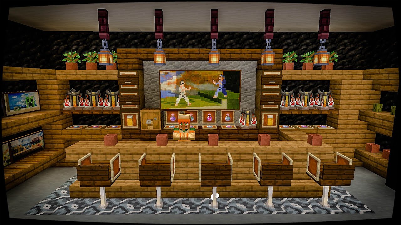 How To build A Bar in Minecraft 1.14 [Interior Tutorial]