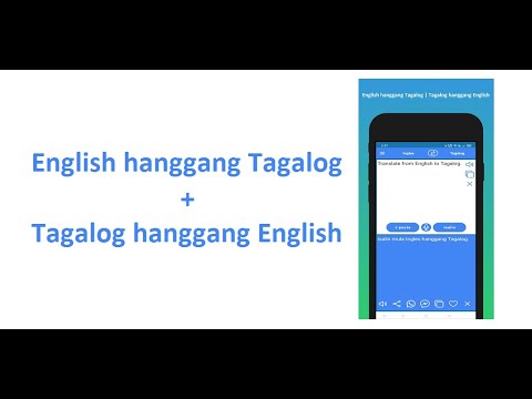 EngTagEng: English to Tagalog Translator App and Tagalog to English Translator App Demo