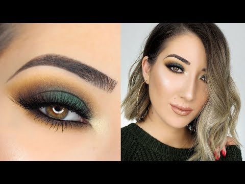 DARK GREEN SMOKEY EYE MAKEUP TUTORIAL