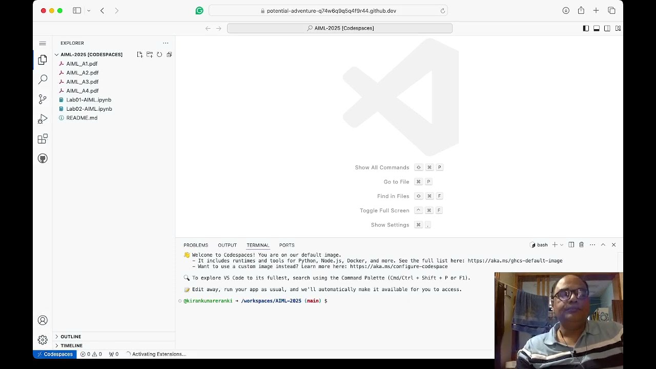 Tutorial on usage of Jupiter Notebook in GitHub Code Spaces