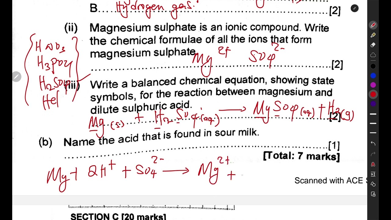 ACIDS,BASES AND SALTS EXAM QUESTIONS
