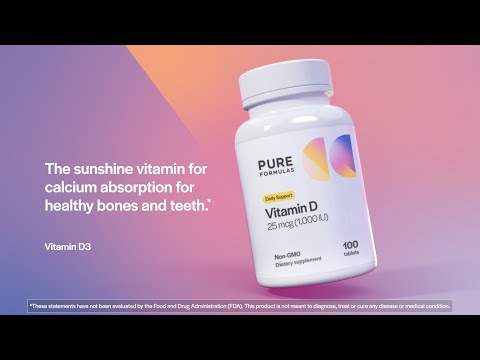 PureFormulas Vitamin D 25 mcg (1,000 IU) - 100 Tablets340141