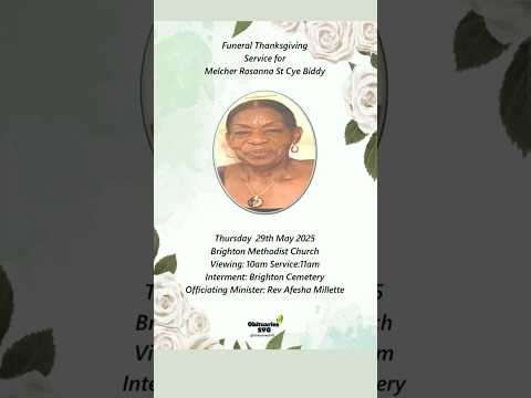 Mercher R. St Cye Biddy | Funeral Announcement #obituariessvg #svg #stvincent