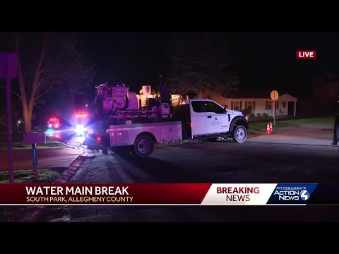 Water main break in South Park Township