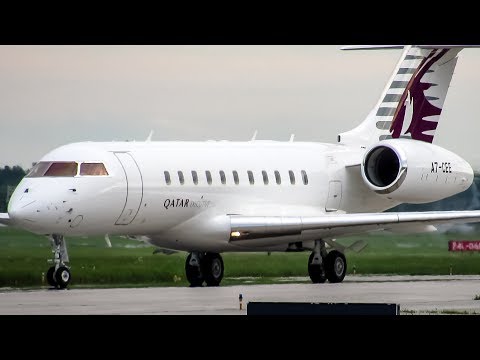 Qatar Executive Global 5000 (GL5T) landing in Montreal (YUL/CYUL)