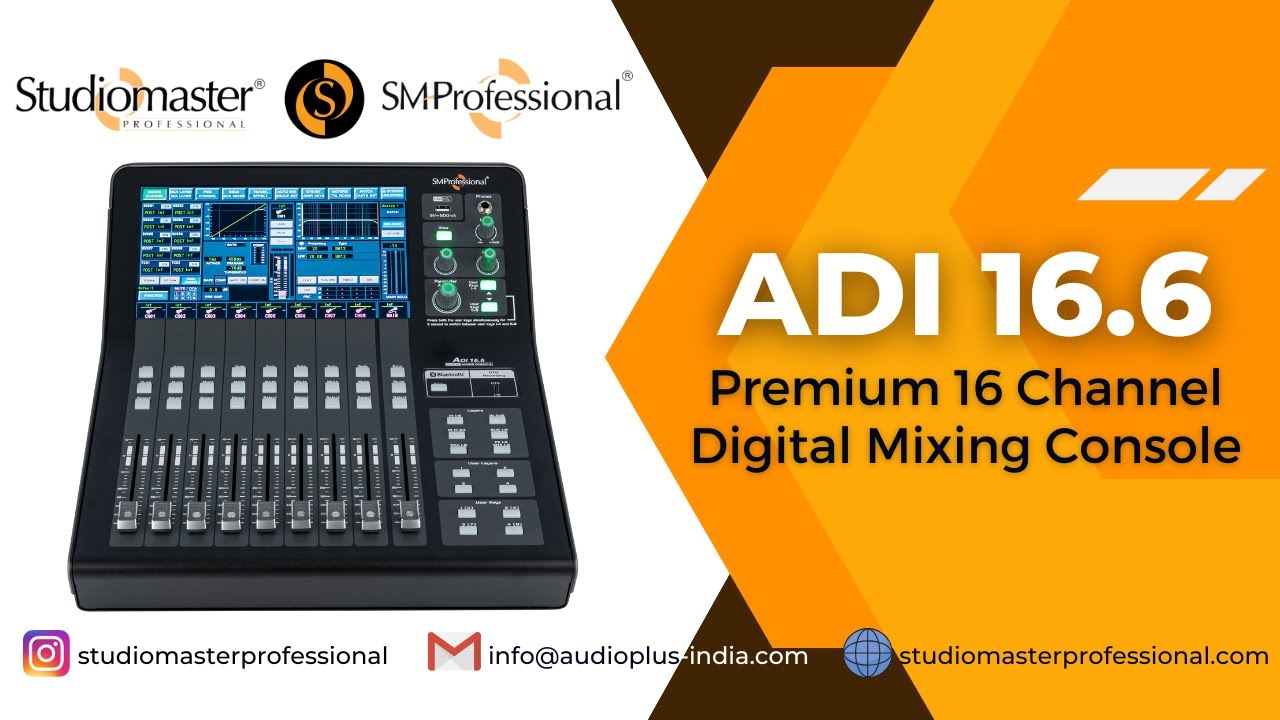 ADI 16.6 - Premium 16 Channel #Digital #Mixing Console by #StudiomasterProfessional #DigitalMixer