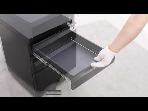 Small Filing Cabinet Under Desk, 3 Drawer File Cabinet Lockable Storage Cabinet
