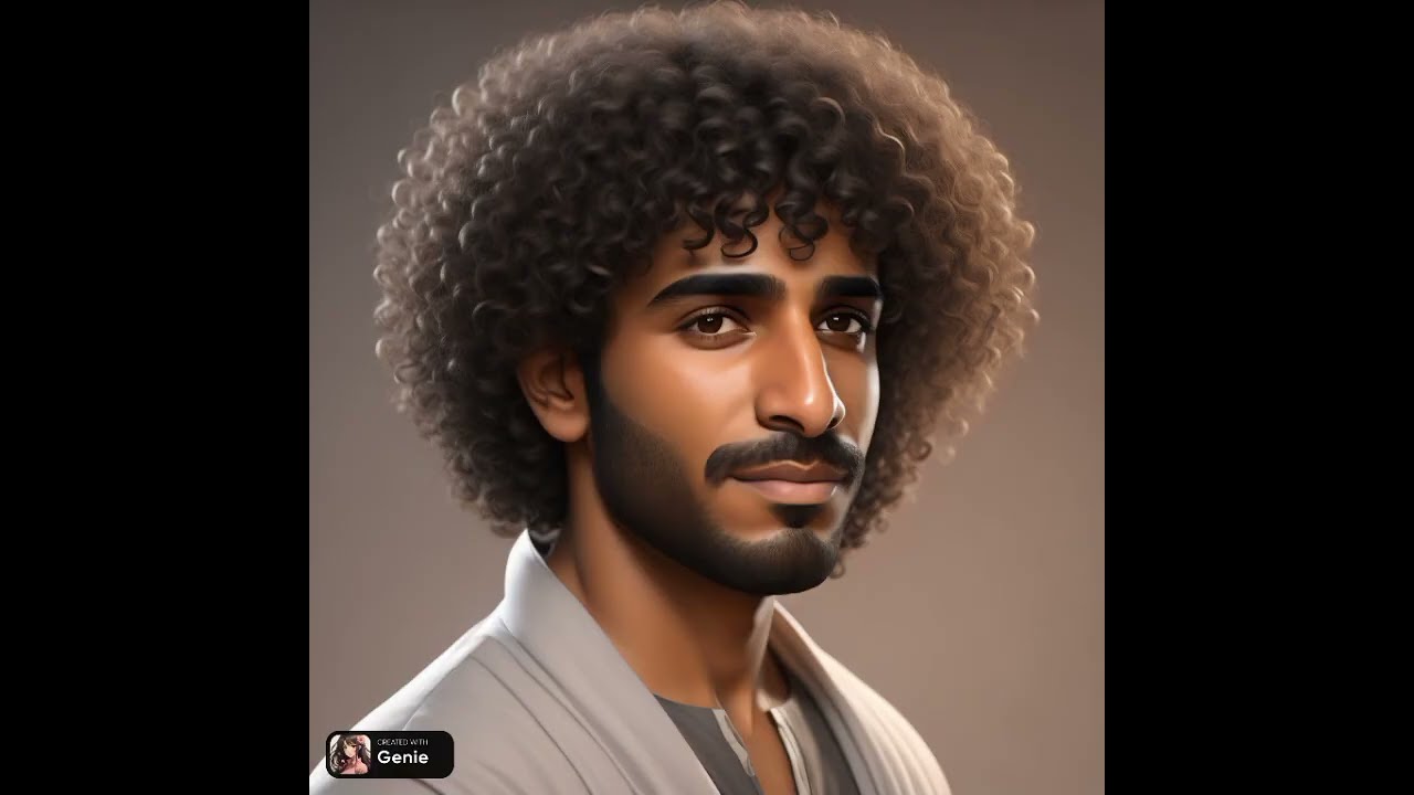 arab man with curly hair