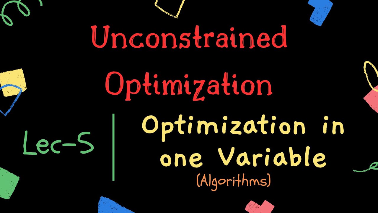 Algorithms for Optimization in one variable | Unconstrained Optimization | Lec-5