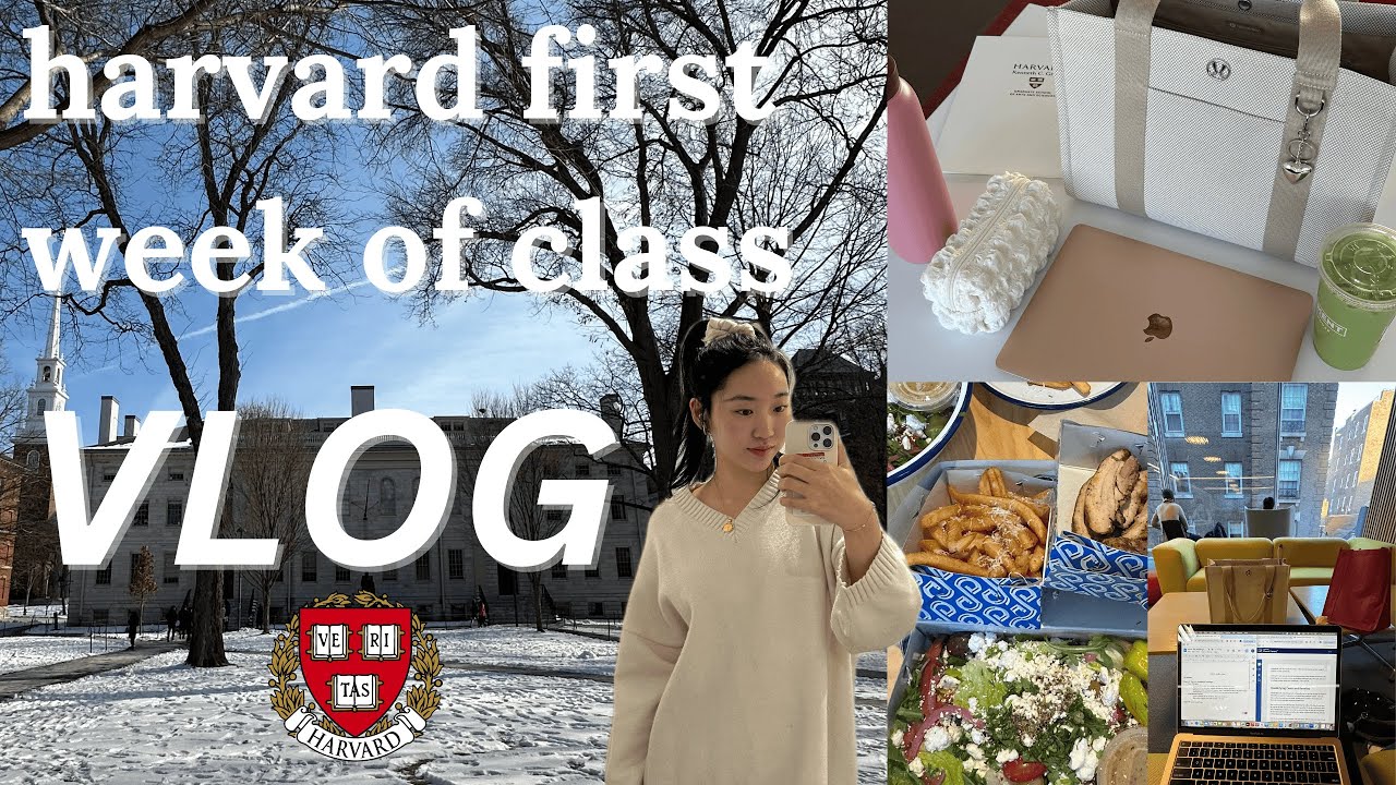 UNI VLOG 📚 harvard first week of class, study with me, morning grwm, productive days in my life ❄️