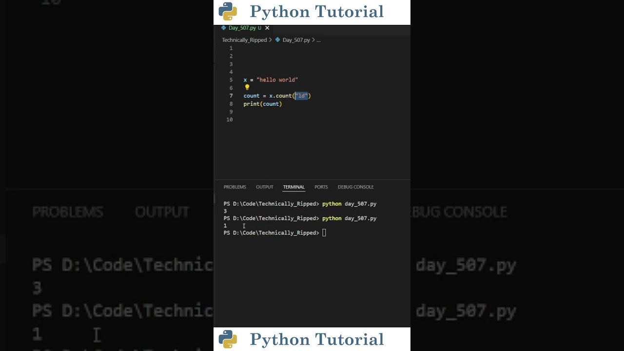 Python's Count Function In 60 Seconds | Python Tutorial