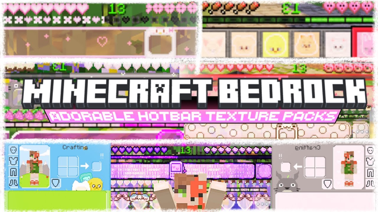 13 NEW Hotbar GUI Texture Packs | Minecraft PE & Bedrock 1.21 *+: 💜｡.