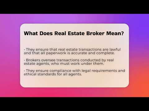 What Does Real Estate Broker Mean? - CountyOffice.org