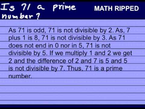 IS 71 A PRIME NUMBER?